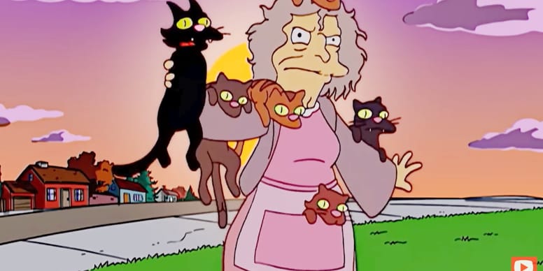Loca de los gatos de los Simpson: su oscura y triste historia
